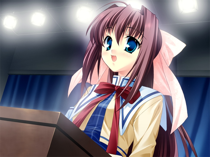anime girl delivering a speech (in Clipart)